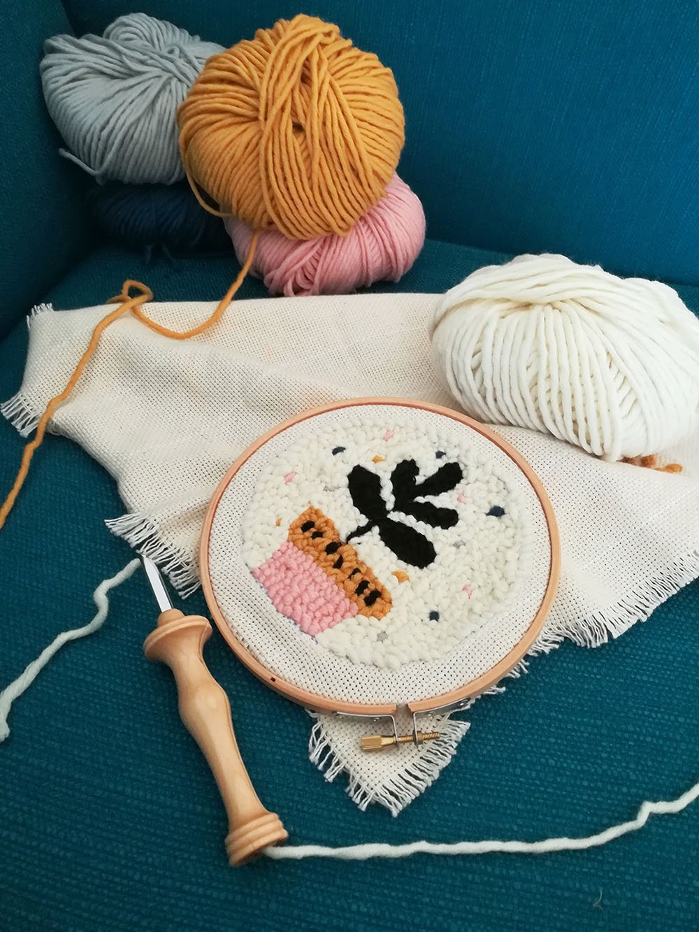Punch Needle : guide pour bien démarrer - Vert cerise